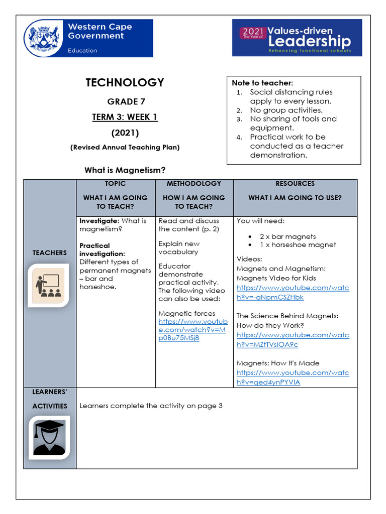 Lesson Plan GR 7 Technology T3 W1 | PDF