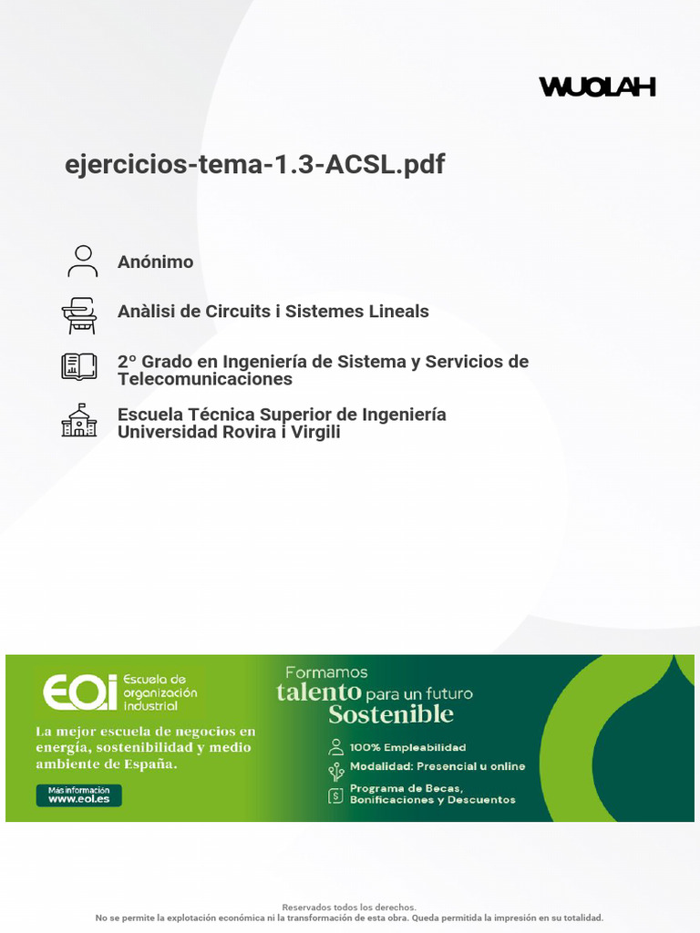 Wuolah Free Ejercicios Tema 1.3 ACSL | PDF