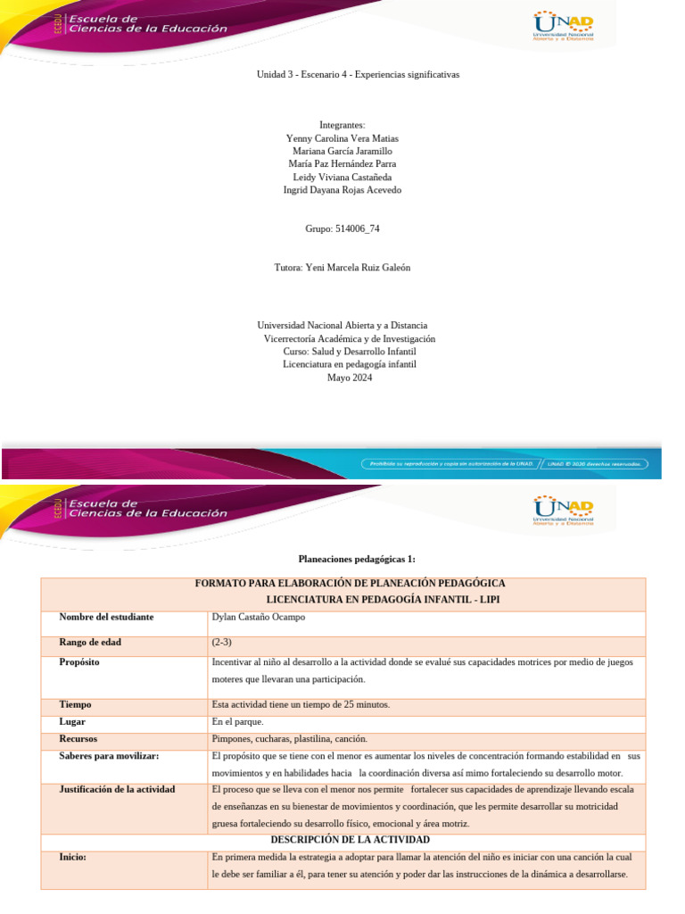 Unidad 3 – Escenario 4 - Experiencias Significativas | PDF