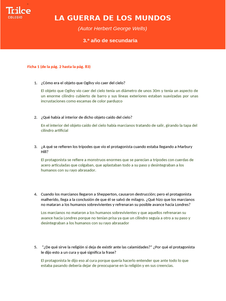 3ro Sec - Libro 1 - Ficha 1 | PDF