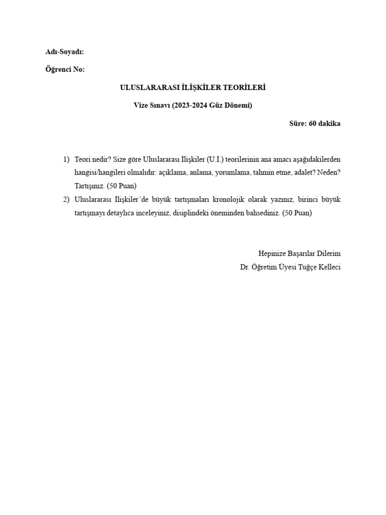 Uluslararasi İlişkiler Teorileri | PDF