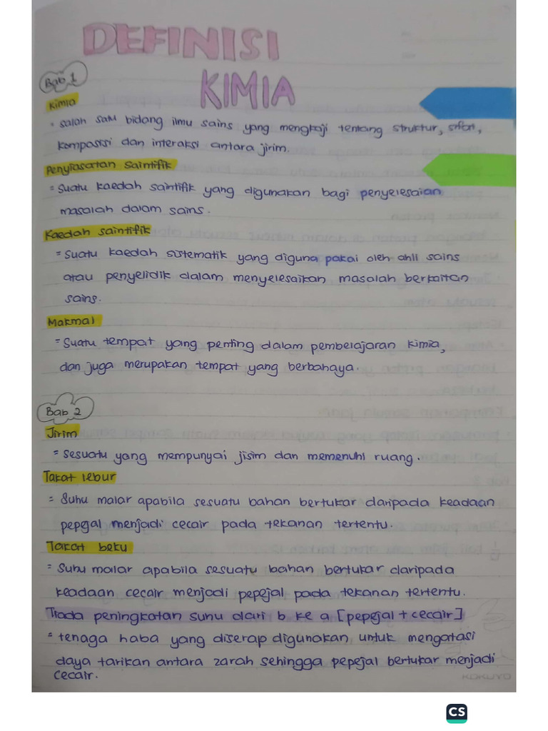 Definisi Kimia f4 | PDF