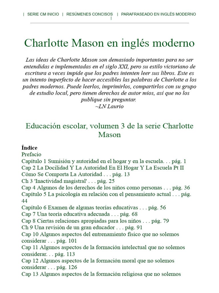 Charlotte Mason Volumen 3. AOL | PDF