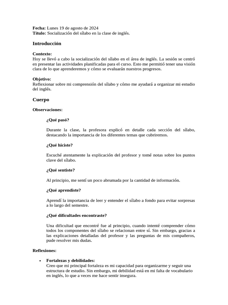 Diario Reflexivo Lunes 19 08 24 Agosto PDF