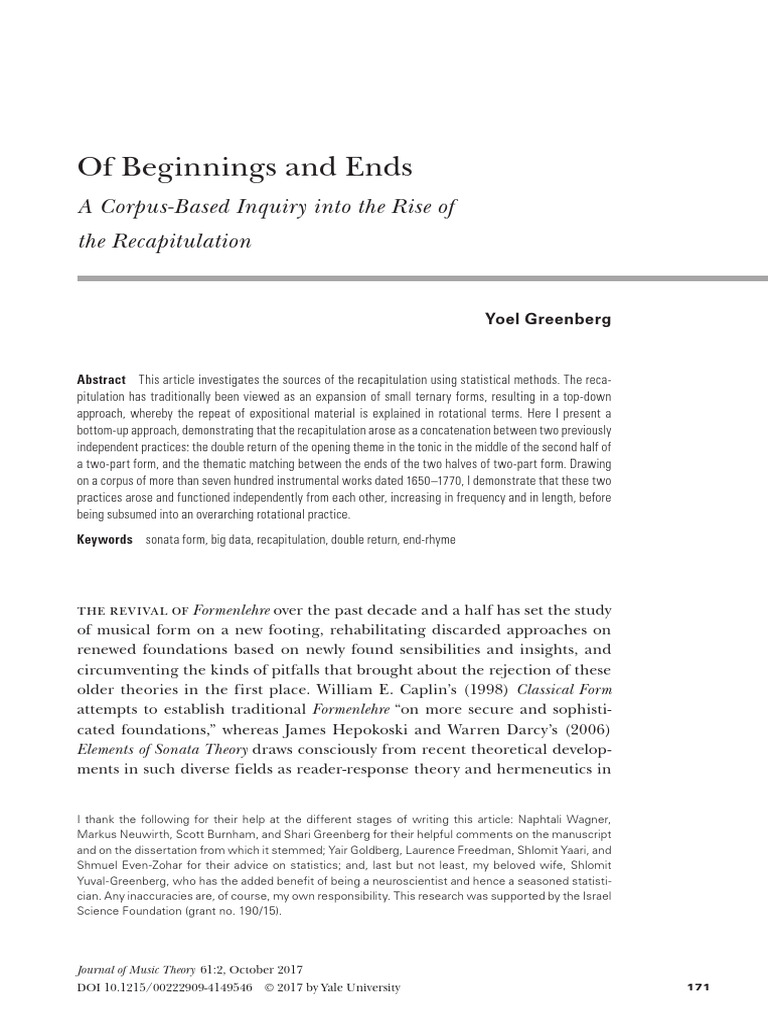 Greenberg - Beginnings and Endings | PDF