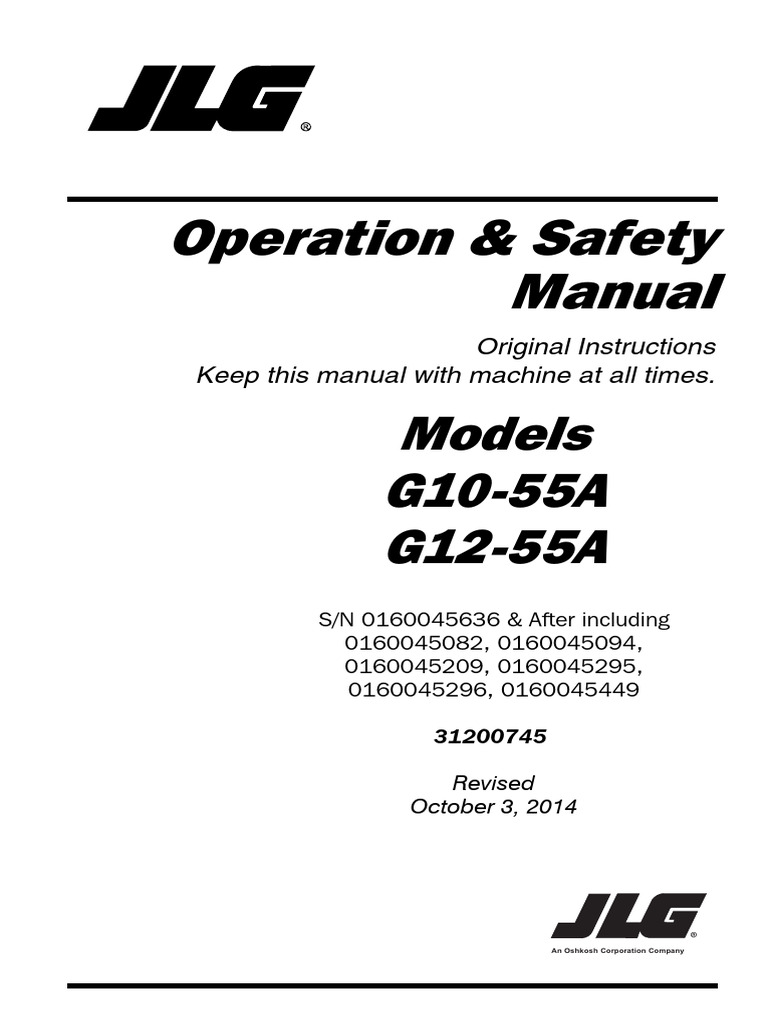 B G10-55A G12-55A JLG Operation English | PDF