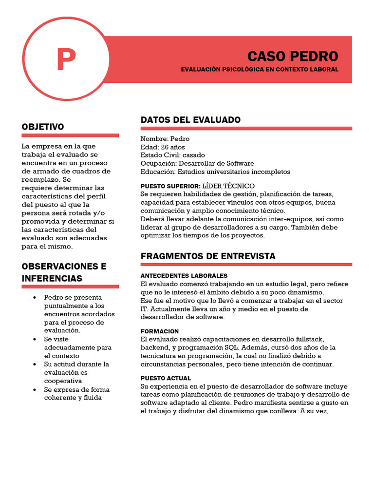 Caso Pedro ejemplo (1) | PDF