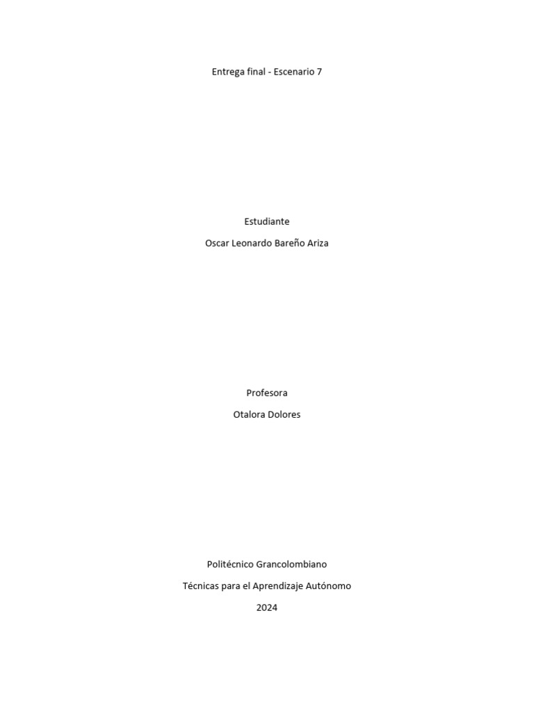 Entrega Final - Escenario 7 | PDF