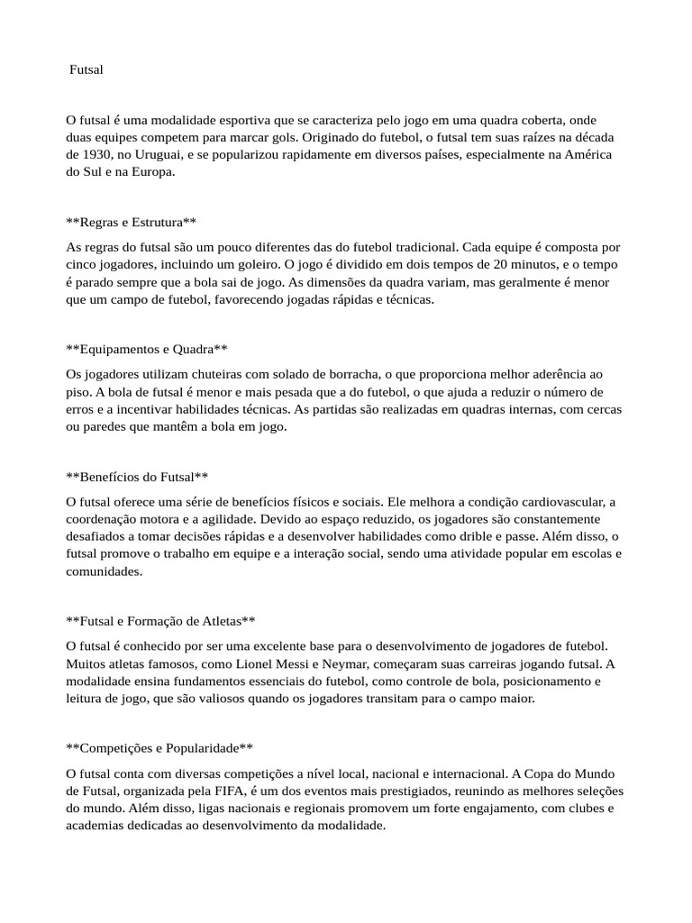 SCRI Futsal Resumo | PDF