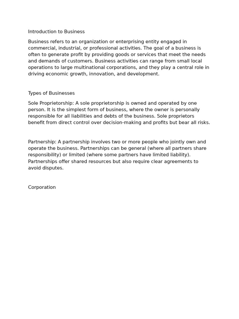 Introduction to Business | PDF