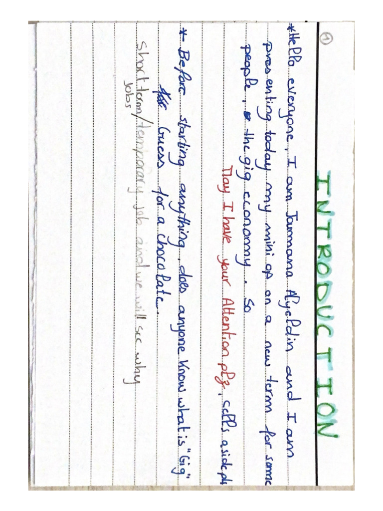 Cue Cards | PDF
