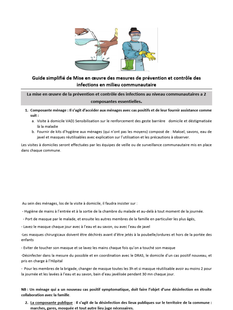 Unicef Guide Simplifie de Mise en Uvre Des Mesures de Prevention Et Controle Des Infections en ...