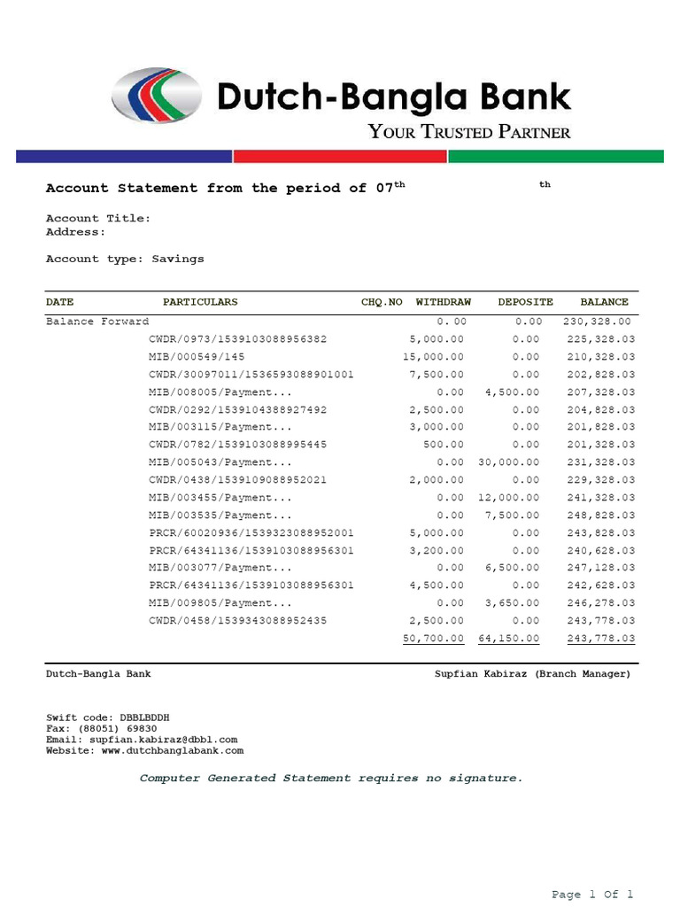 DBBL | PDF | Banking