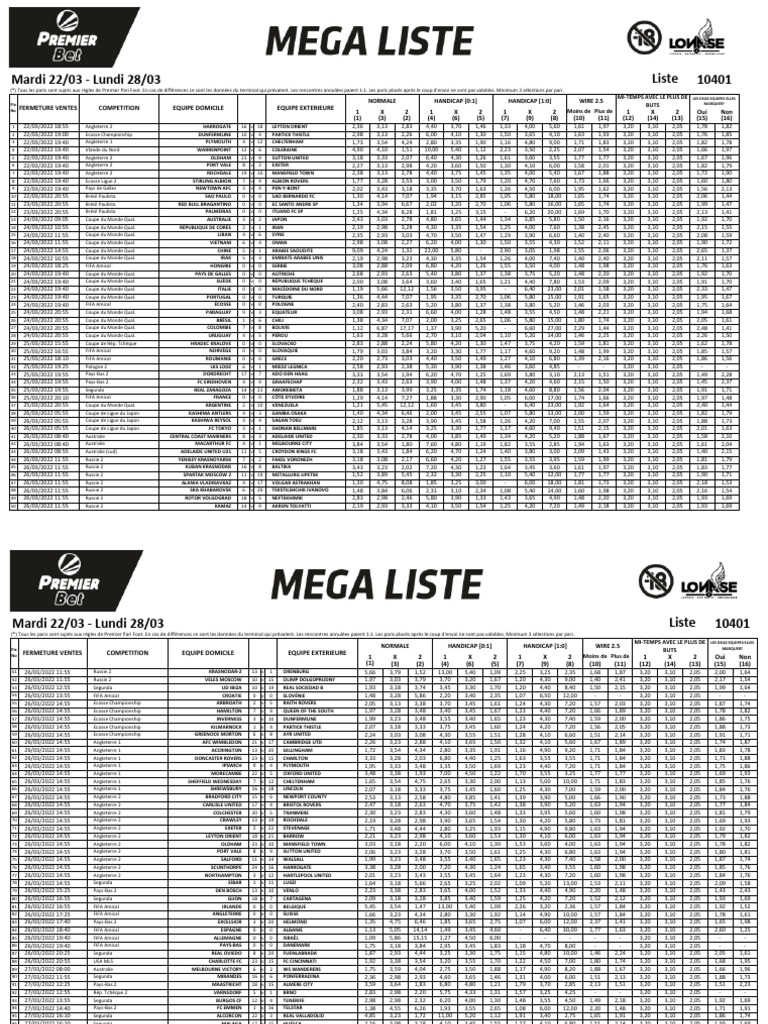 SEN - Mega List 22-28.03.22 | PDF