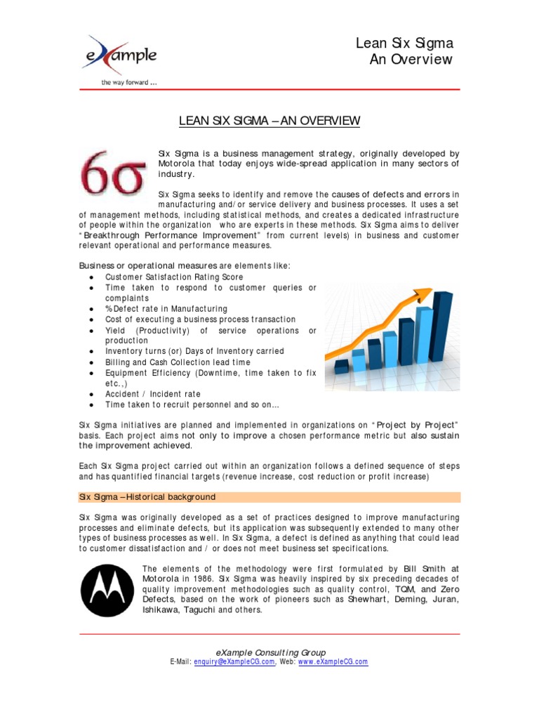 Lean Six Sigma Overview | PDF | Six Sigma | Lean Manufacturing