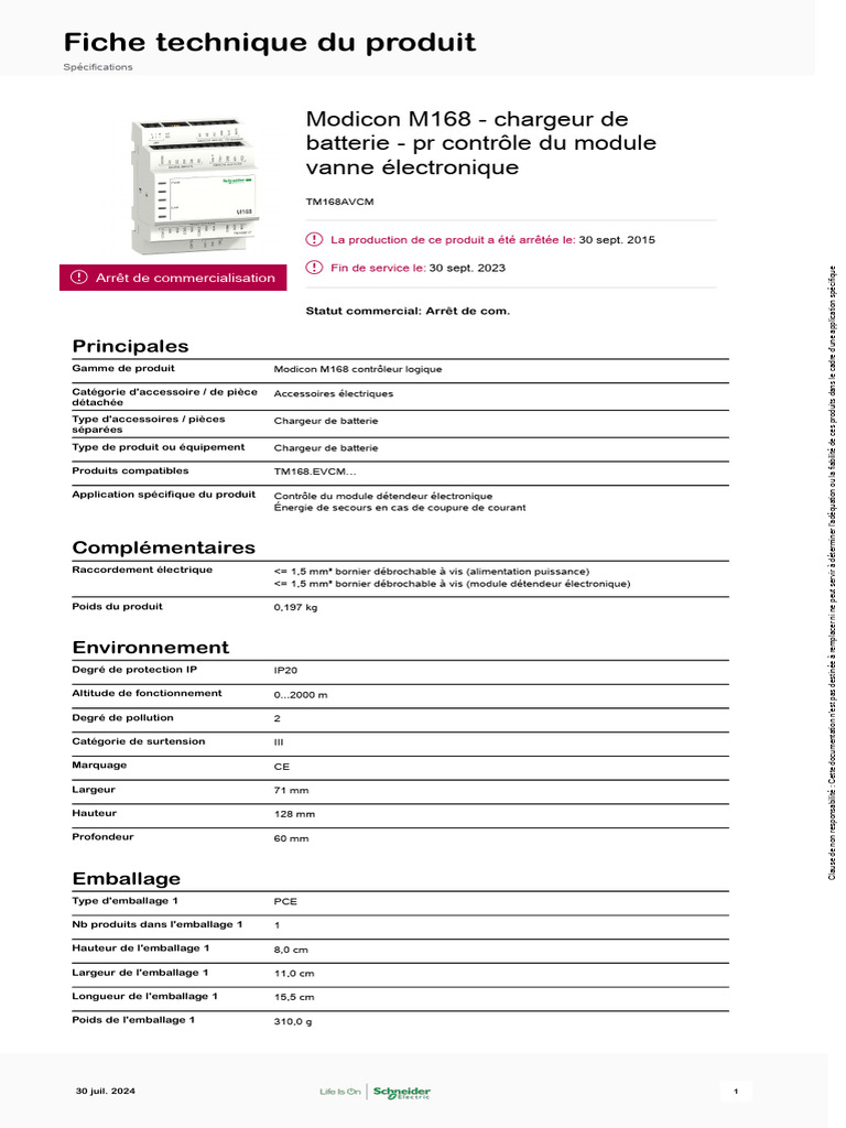 Schneider Electric_Modicon-M168_TM168AVCM | PDF