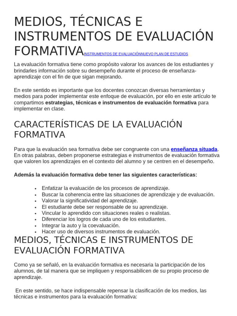 Ejemplos de Instrumentos de Evaluacion | PDF