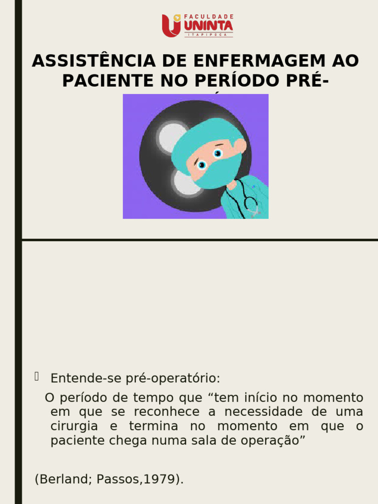 Aula Pré Operatório | PDF