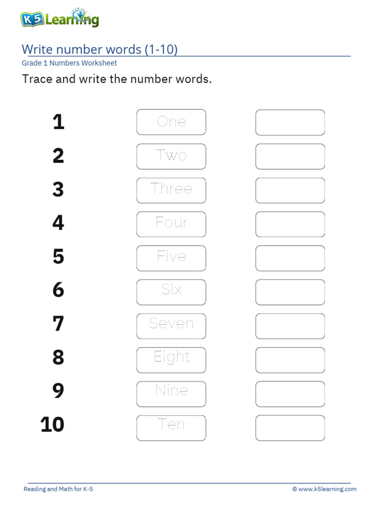 Grade 1 Write Number Words a.pdf | PDF