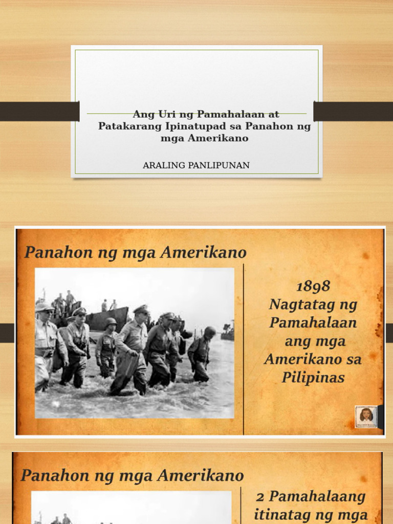 Ang Uri NG Pamahalaan at Patakarang Ipinatupad Sa Panahon NG Mga Amerikano | PDF