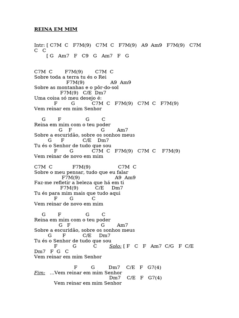Cifra-Reina em mim | PDF