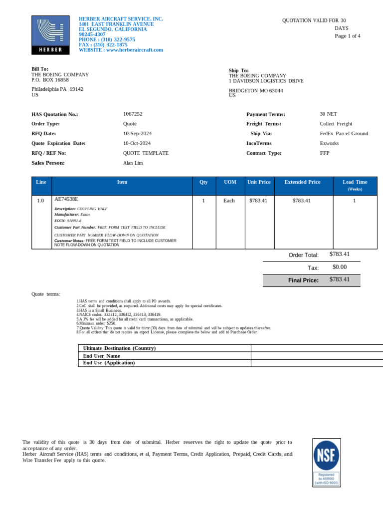 Quote Template | PDF