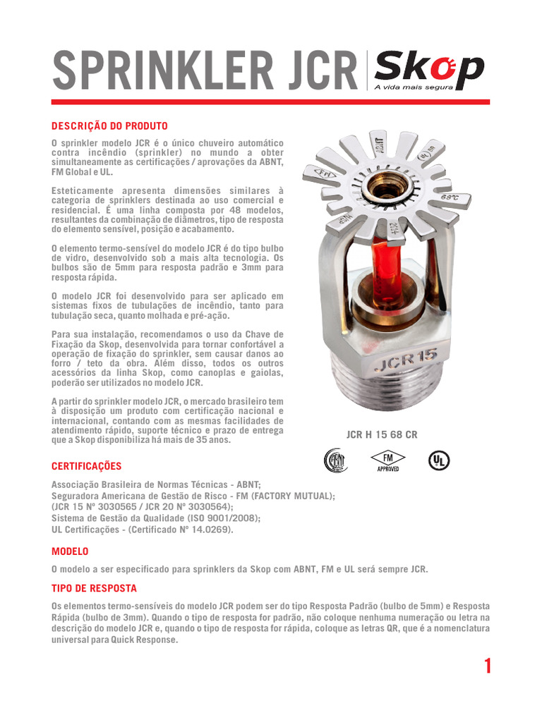 Skop Catalogo Sprinklers JCR | PDF