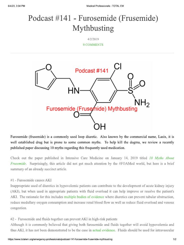 10 Myths Frusemide | PDF