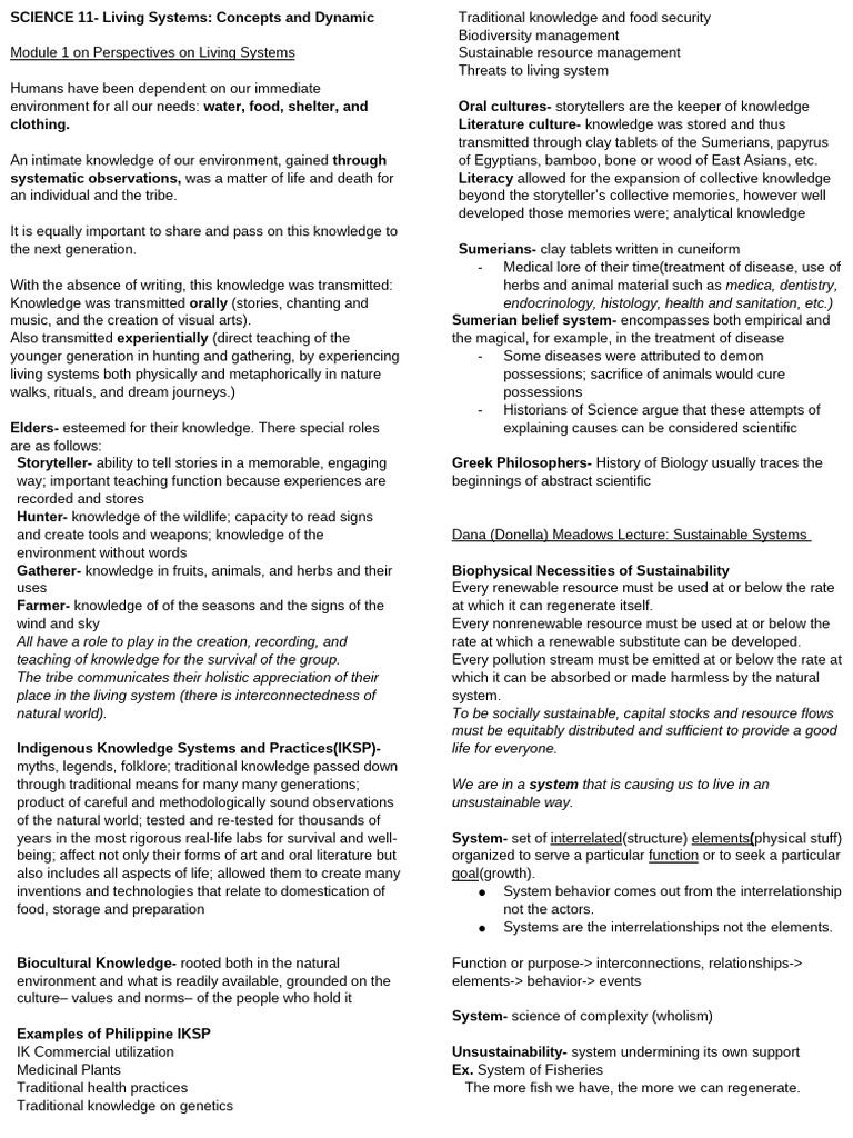Science 11 Notes | PDF