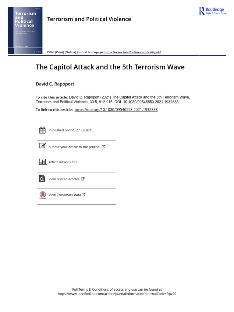 The Capitol Attack and The 5th Terrorism Wave | PDF