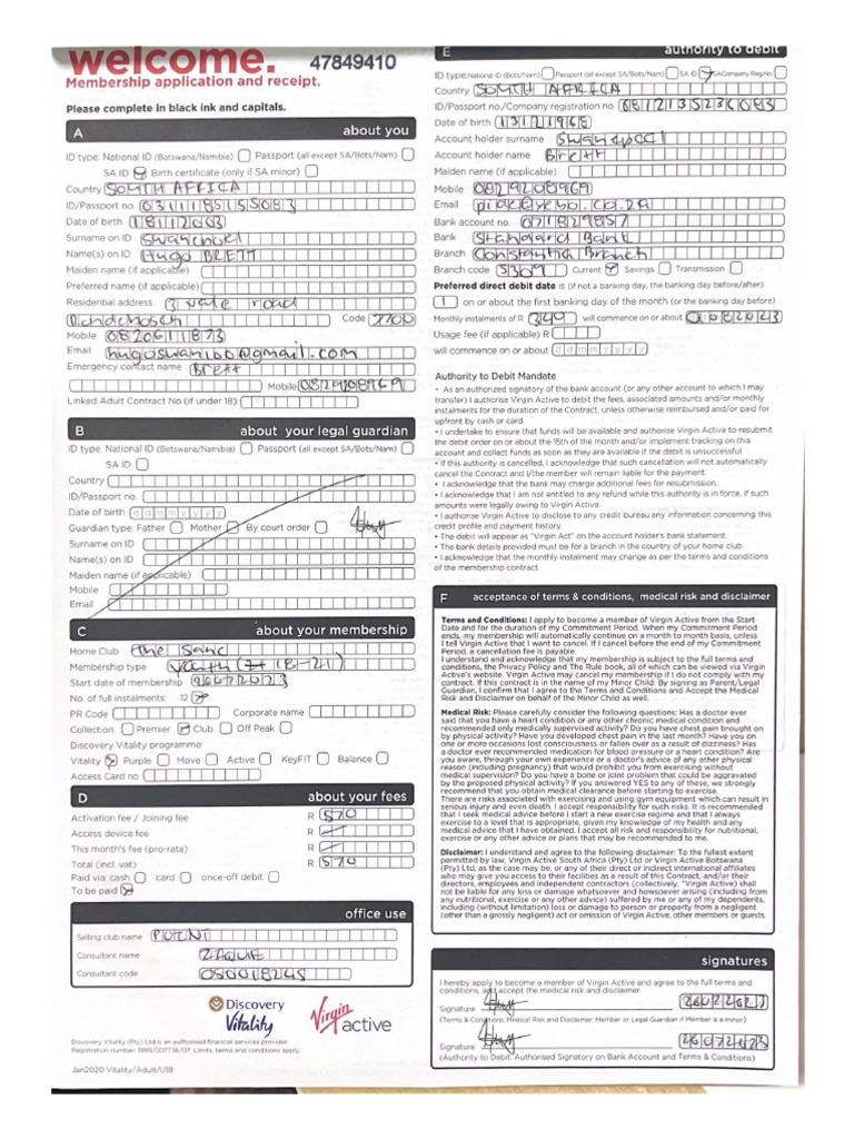 Membership Application and Receipt. | PDF