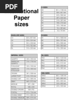 Table of Paper Sizes From 4A0 To A10 | PDF