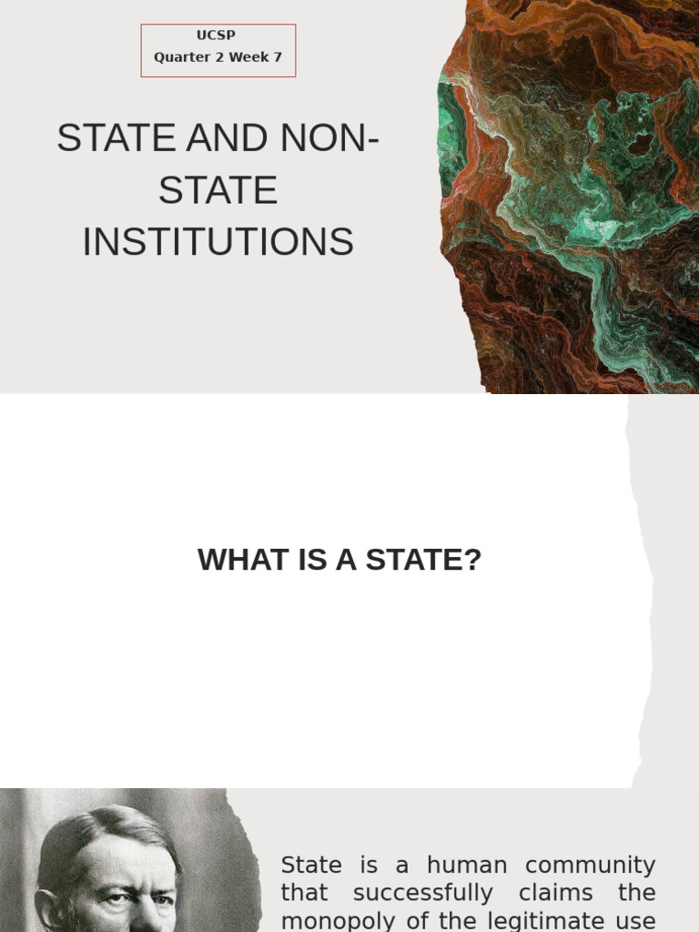 UCSP - Q2 - WK7 - State and Non-State Institutions | PDF | State (Polity) | Sovereignty