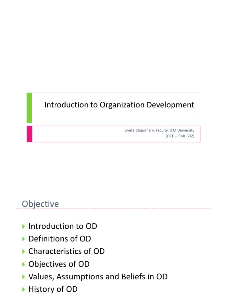 Lecture 01 Introduction To Organization Development | PDF ...