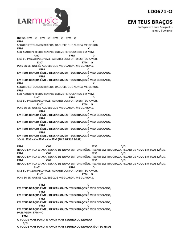 Em Teus Bracos - Cifra | PDF
