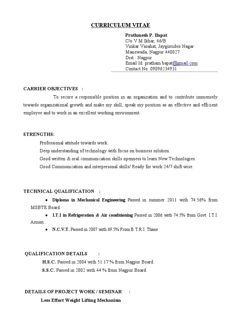 Prathmesh Bapat's CV and Qualifications | PDF