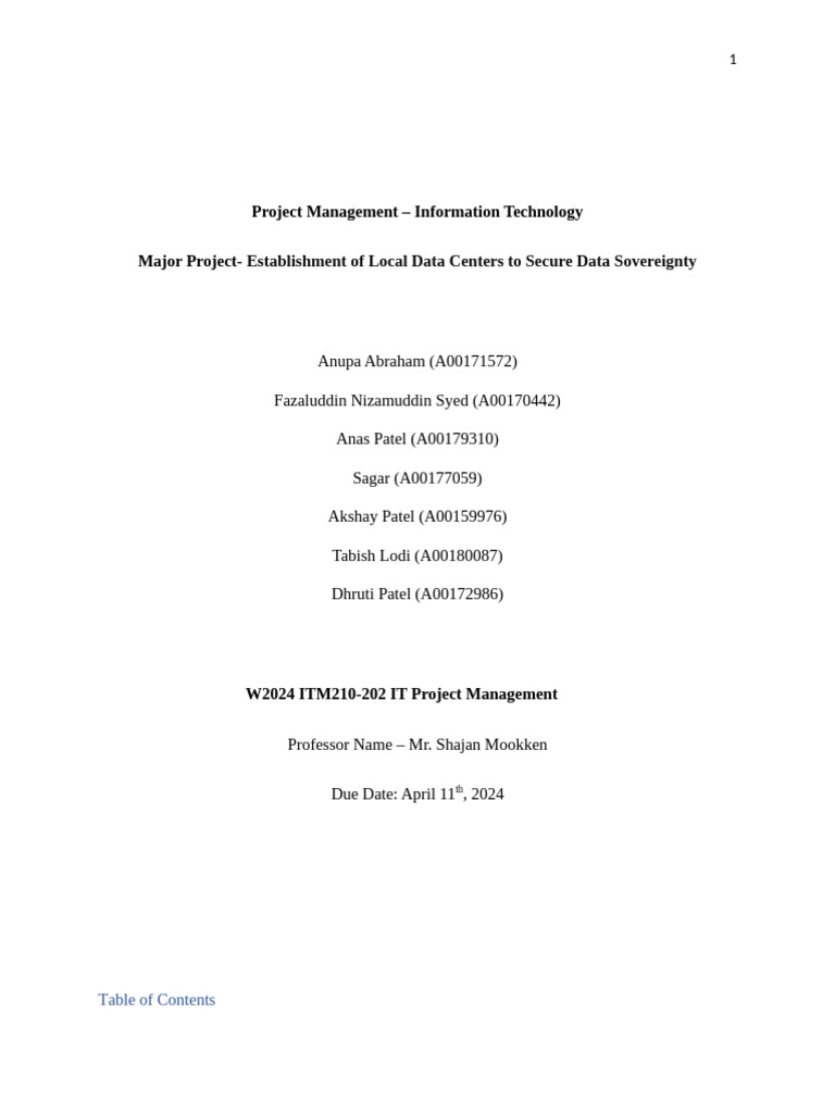 Group 5 IT Project Management Major Project | PDF