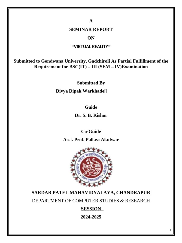 Group 17 Virtual Reality Report.docx | PDF