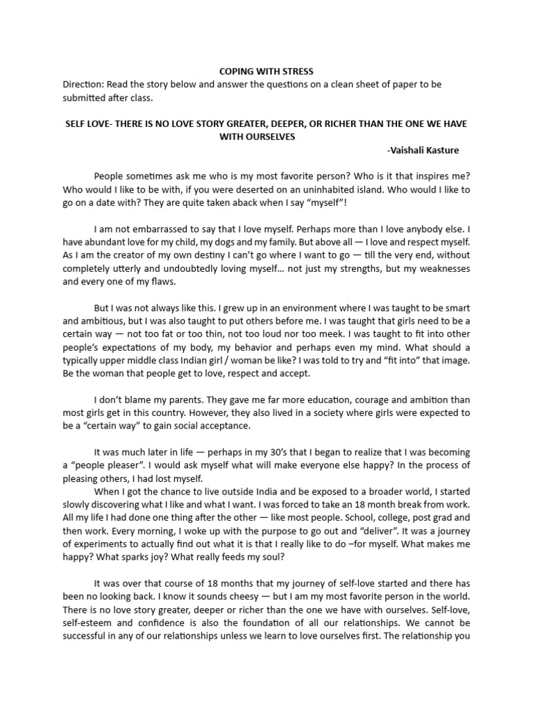 Activity Coping With Stress | PDF