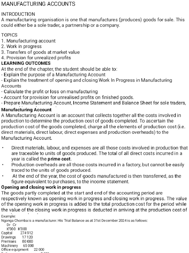 Manufacturing Accounts Phoenix | PDF