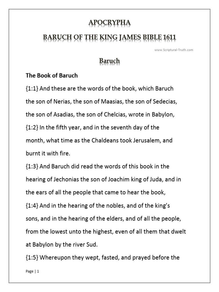 Apocrypha Wisdom of The King James Bible | PDF