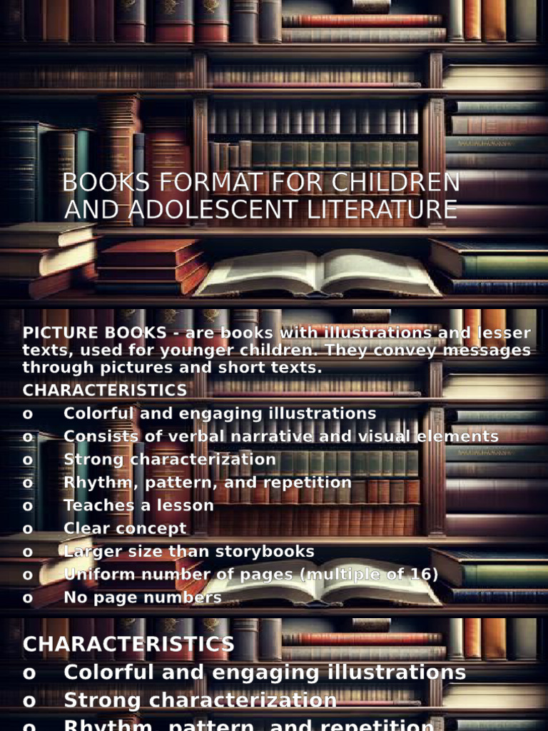Formats of Children's Literature | PDF | Picture Book | Books