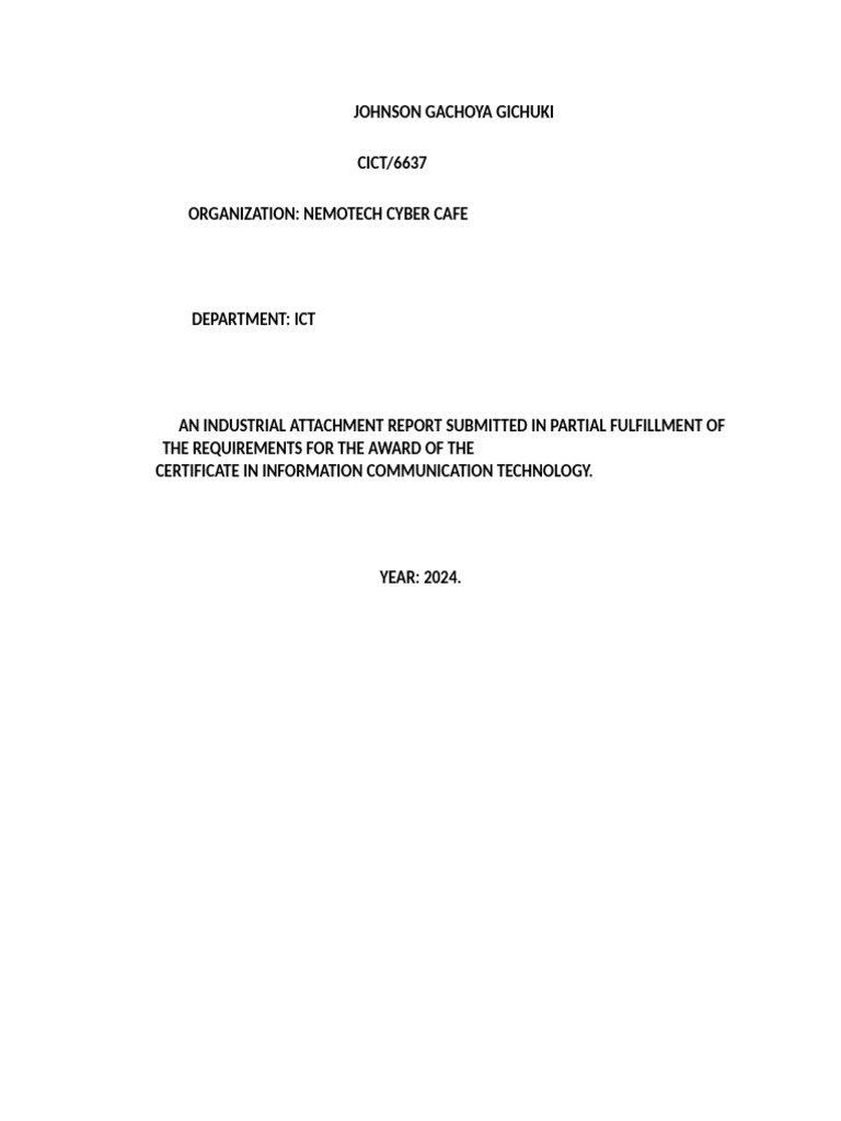 ICT Internship Report | PDF | Computer Network | Databases