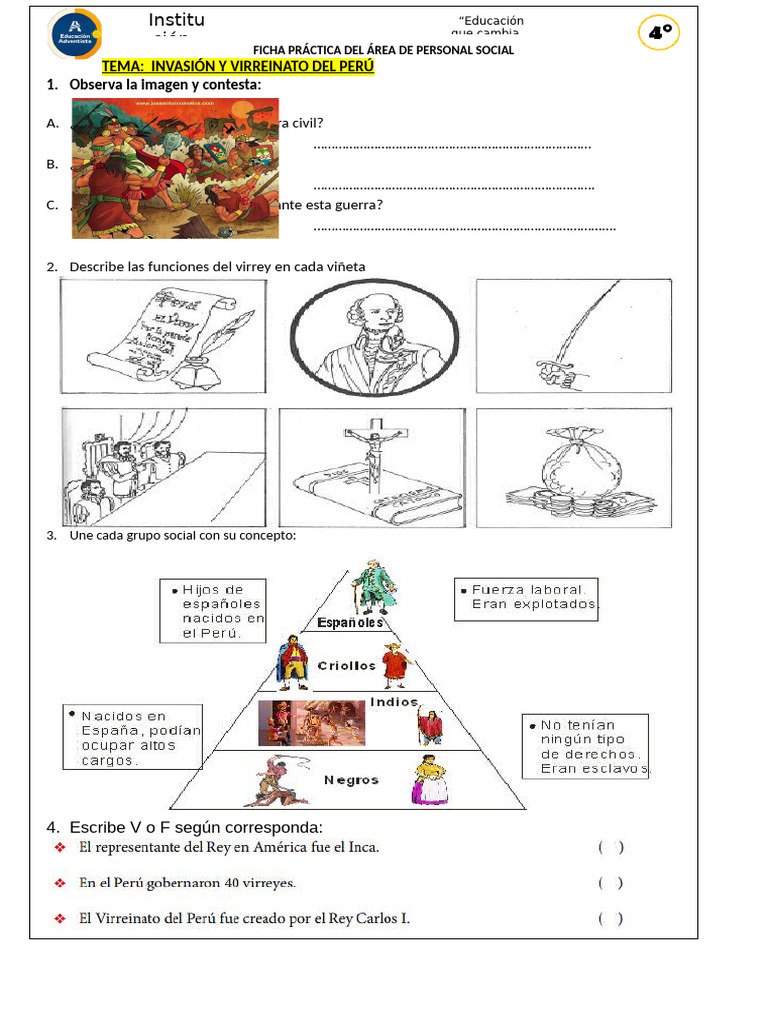 Ficha PS - Virreinato | PDF | Historia