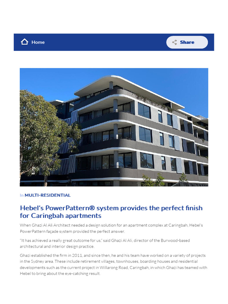 Hebel's PowerPattern® System Provides The Perfect Finish For Caringbah ...
