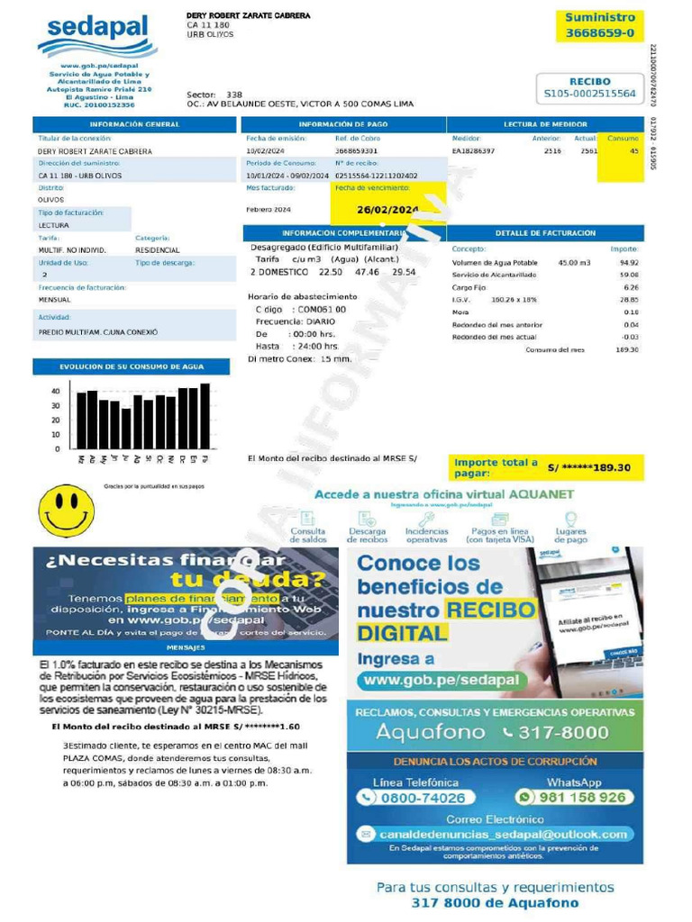 Recibo Cliente | PDF