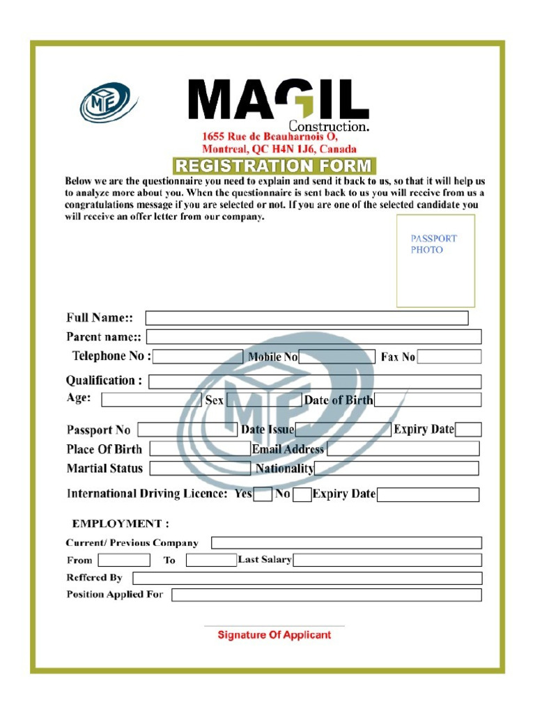Magil Registration Form (1) (1) | PDF