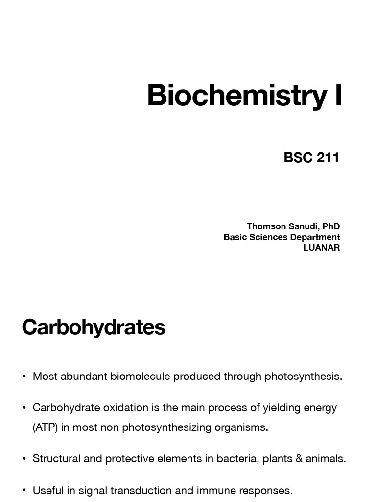 2 Biochemistry Carbohydrates | PDF