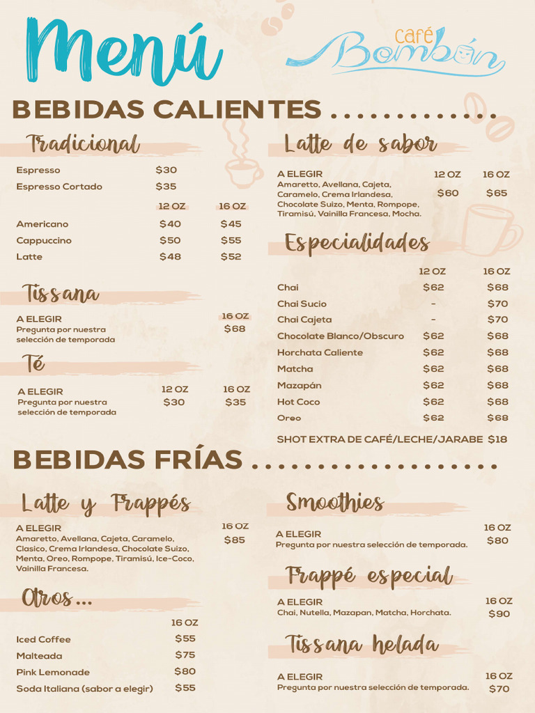 MENU BEBIDAS | PDF