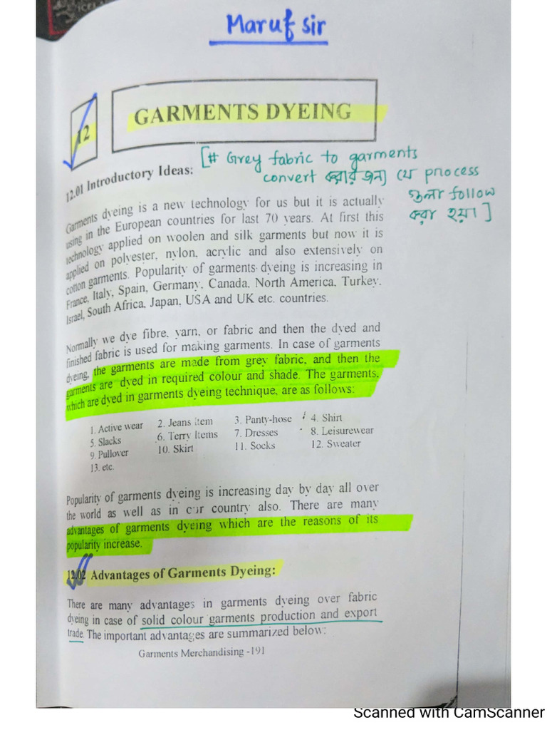 Garments Dyeing | PDF